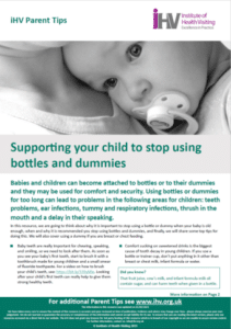 PT – Supporting your child to stop using bottles and dummies - IHV